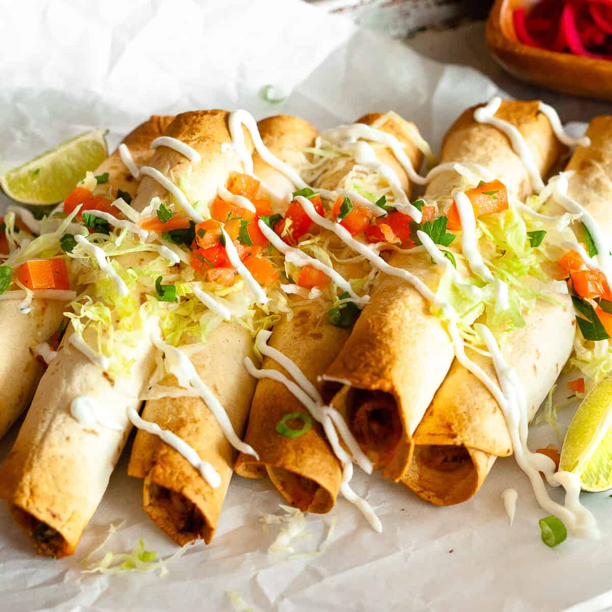 Crispy Air Fryer Chicken Flautas – The Sassy Foodie