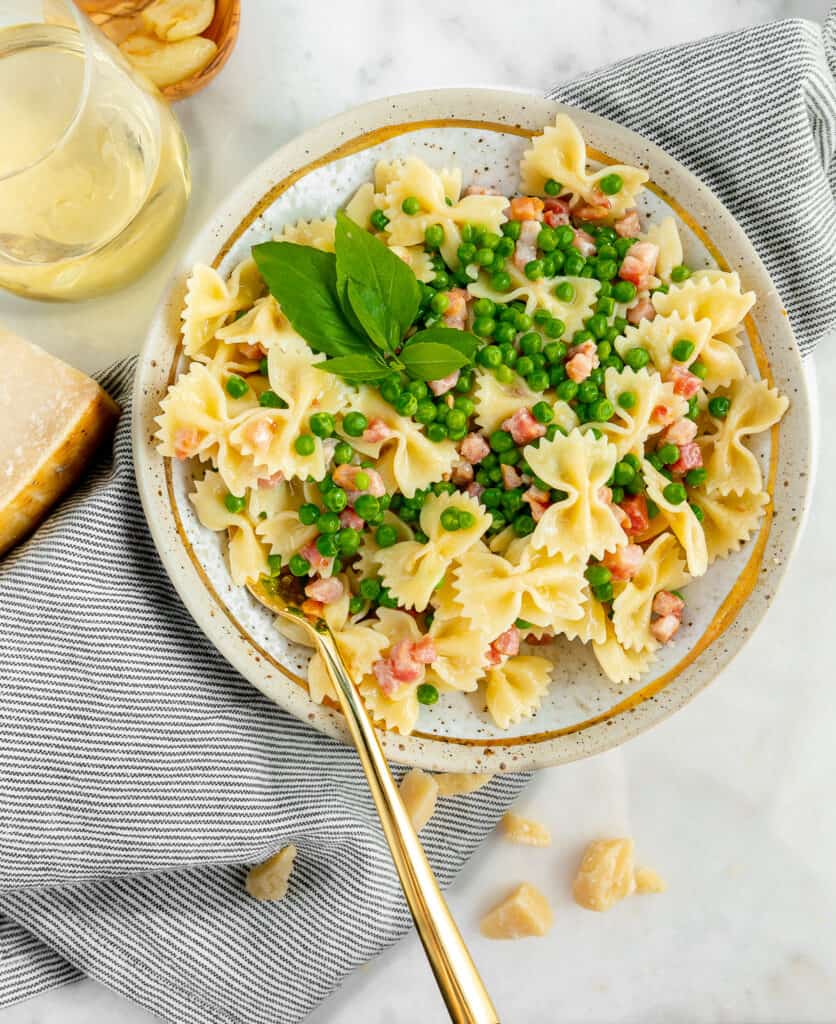 Pasta e Piselli (Peas) with Pancetta – The Sassy Foodie