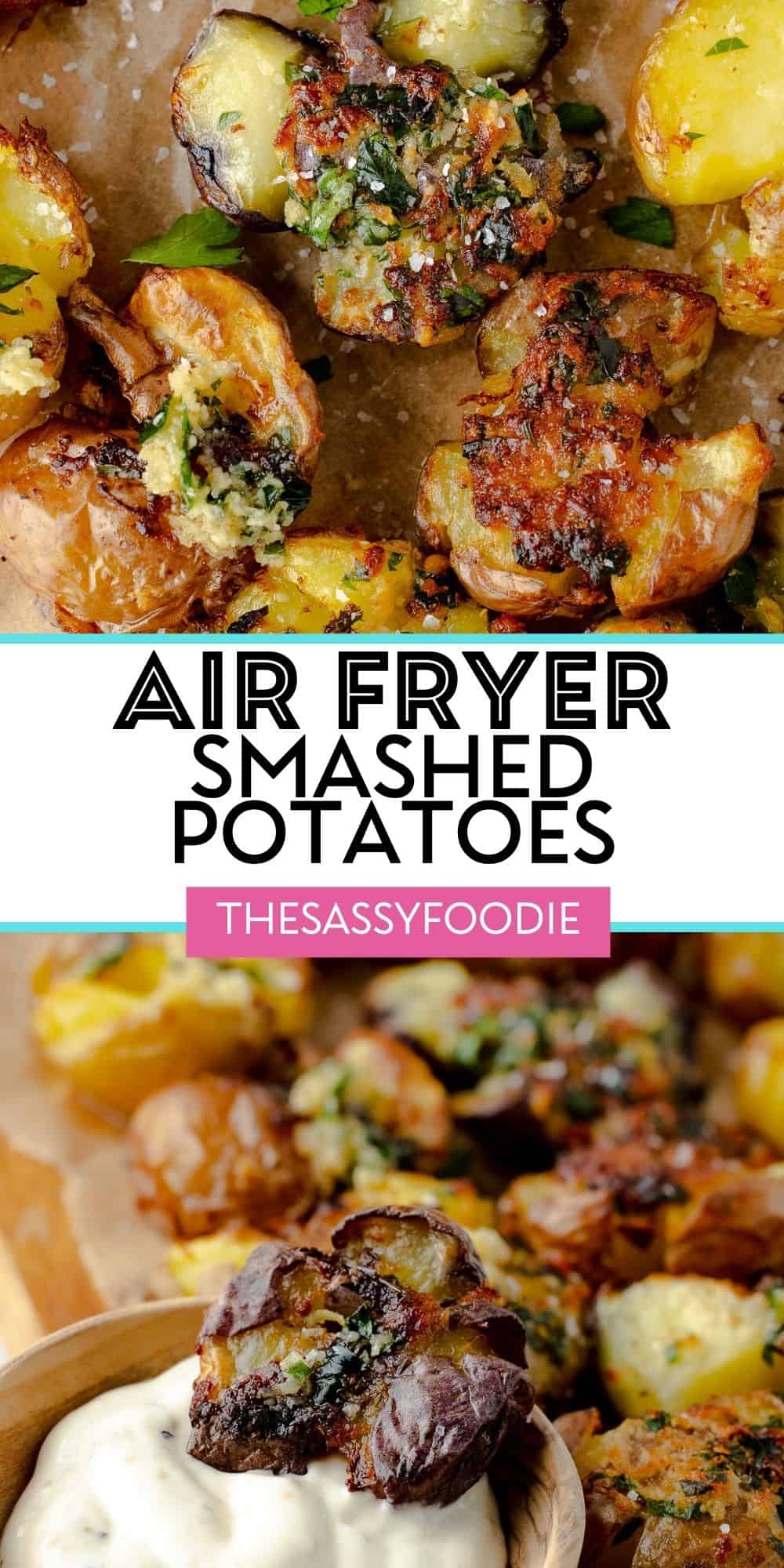 Air Fryer Garlic Parmesan Smashed Potatoes – The Sassy Foodie
